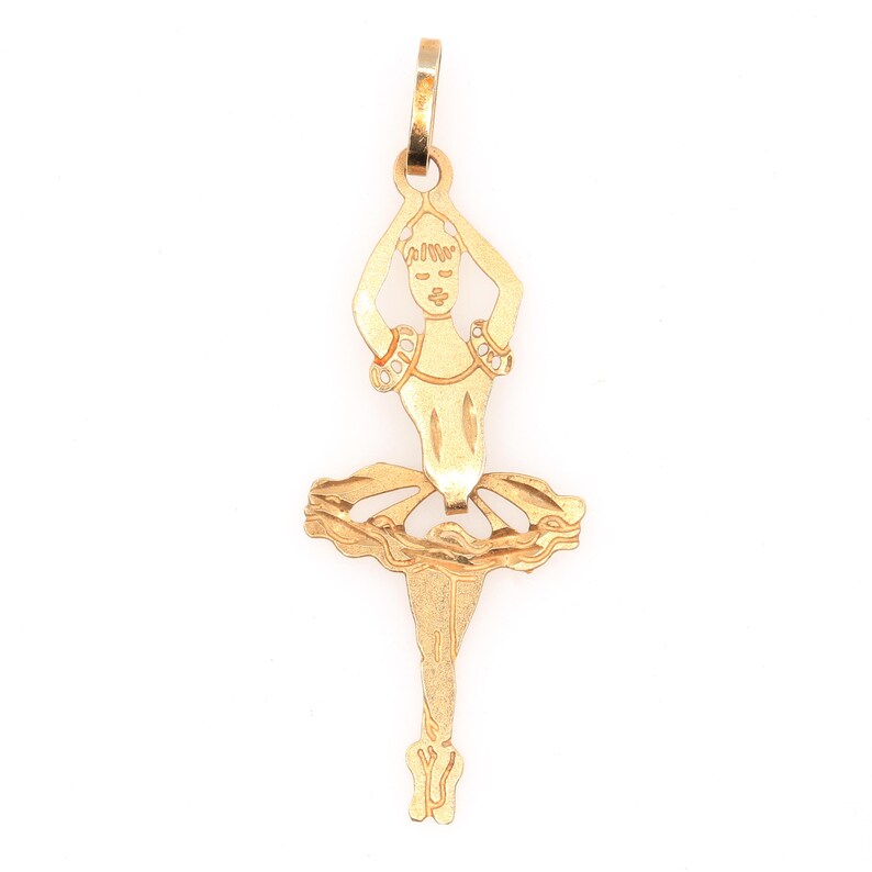 Vintage Articulated 14K Gold Ballerina Charm En Pointe Fifth Position ...