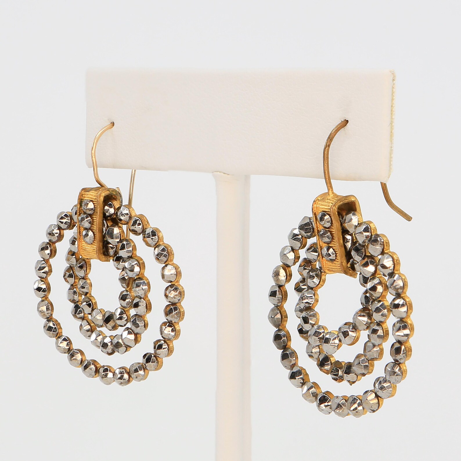 Antique Early Victorian Triple Hoop Cut Steel Dangle Earrings Move ...