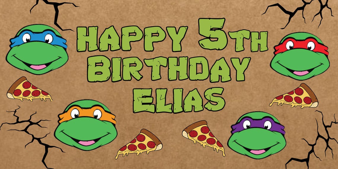Ninja Turtle Birthday Banner - Etsy