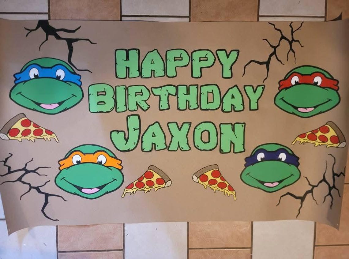 Ninja Turtle Birthday Banner - Etsy
