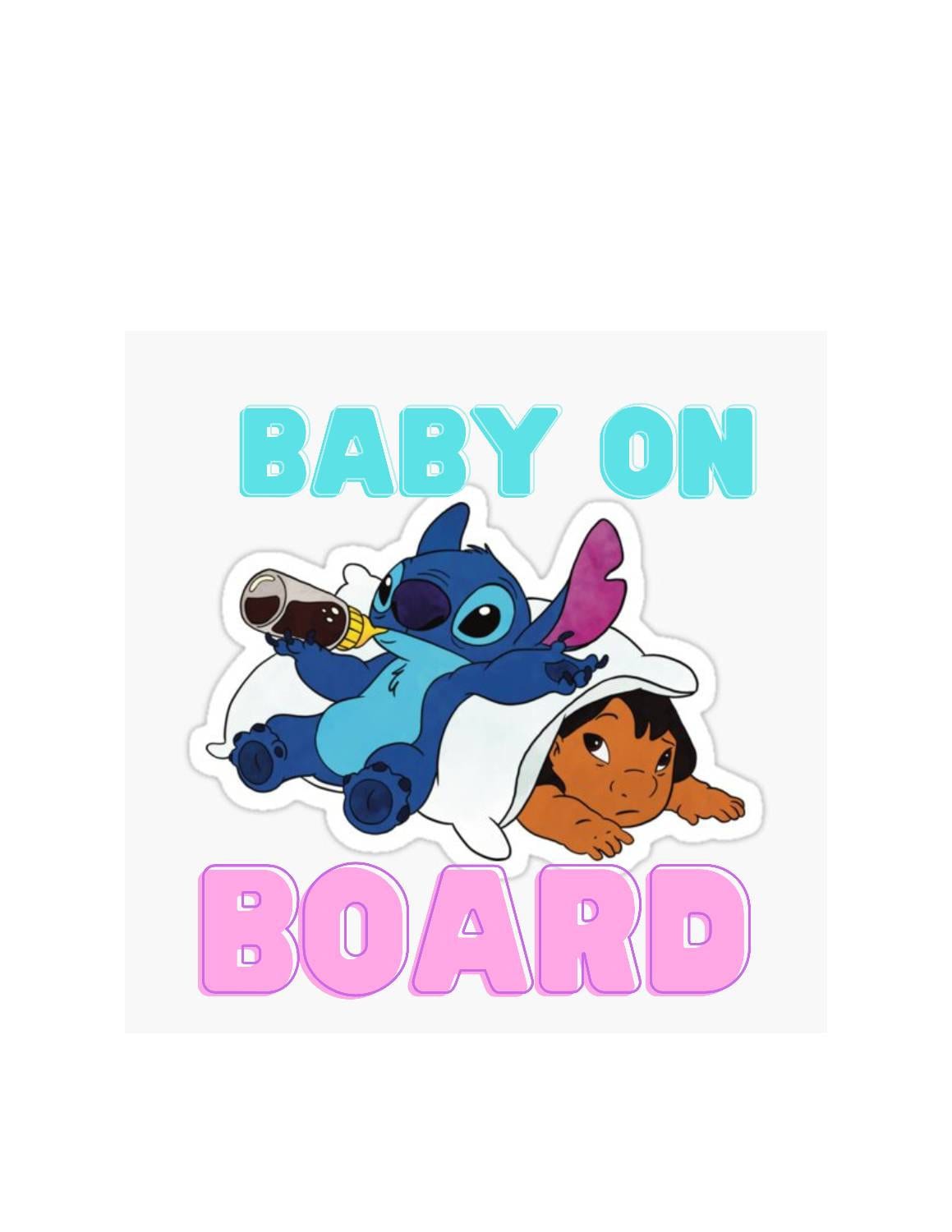 Lilo and Stitch Baby on Board Sign - Etsy
