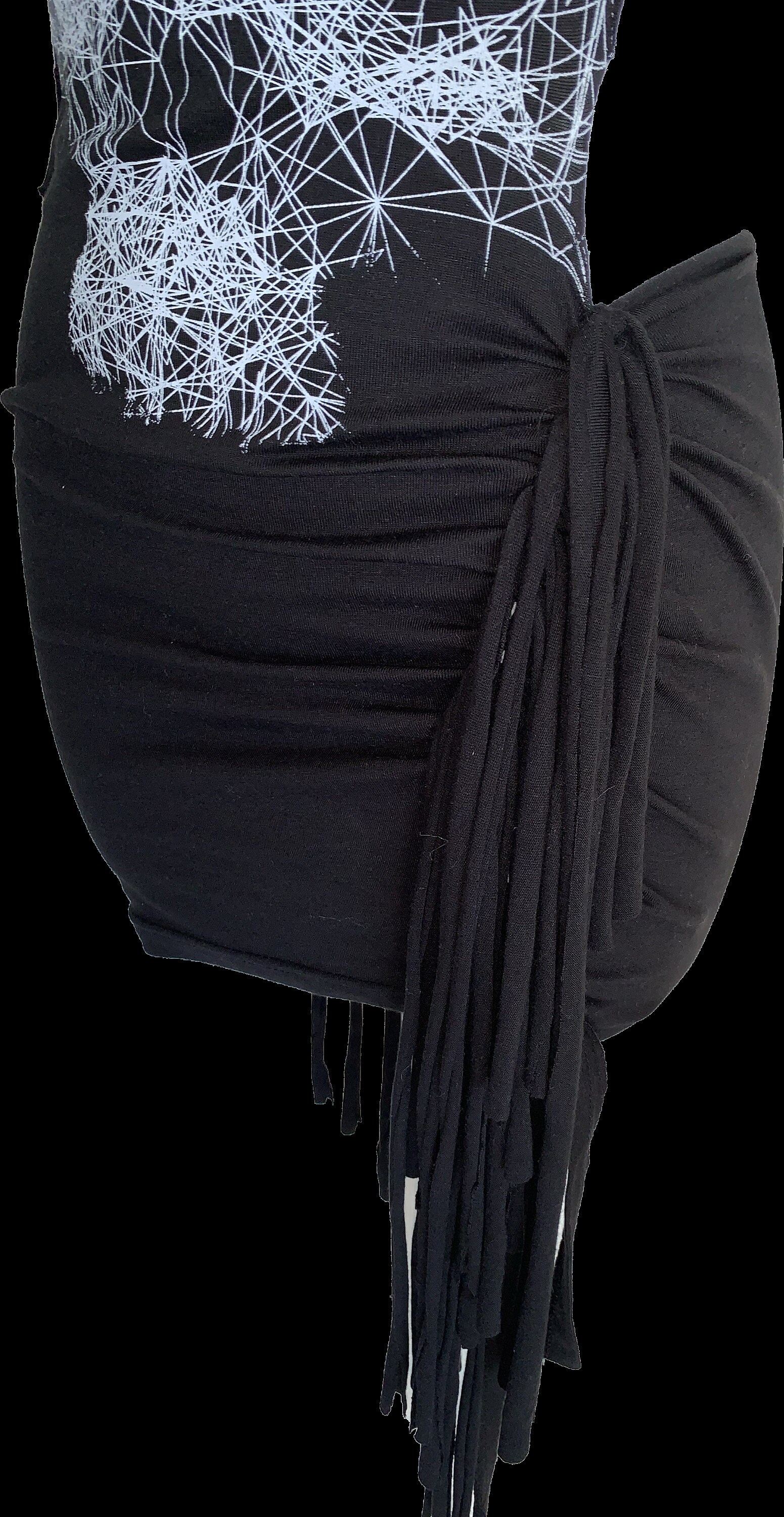 Goth Spiderweb Skull Spider Backless Retro Slit Weave Fringe Halter ...