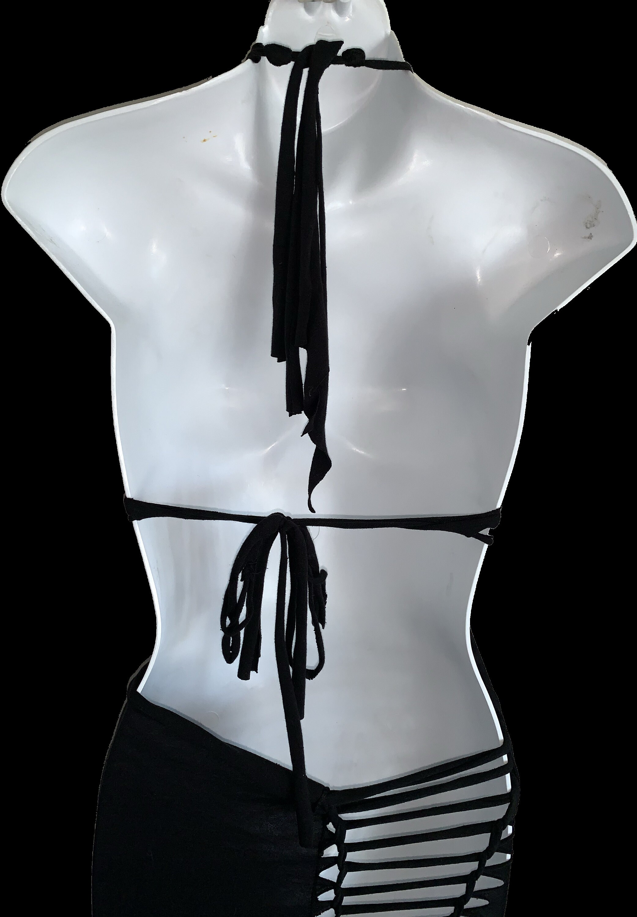 Goth Spiderweb Skull Spider Backless Retro Slit Weave Fringe Halter ...