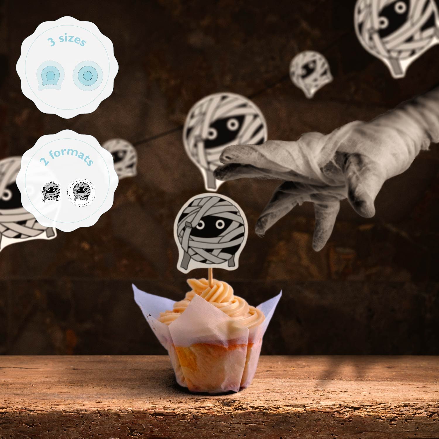 Printable Mummy Ball Decor Perfect for Cupcake Toppers Party - Etsy