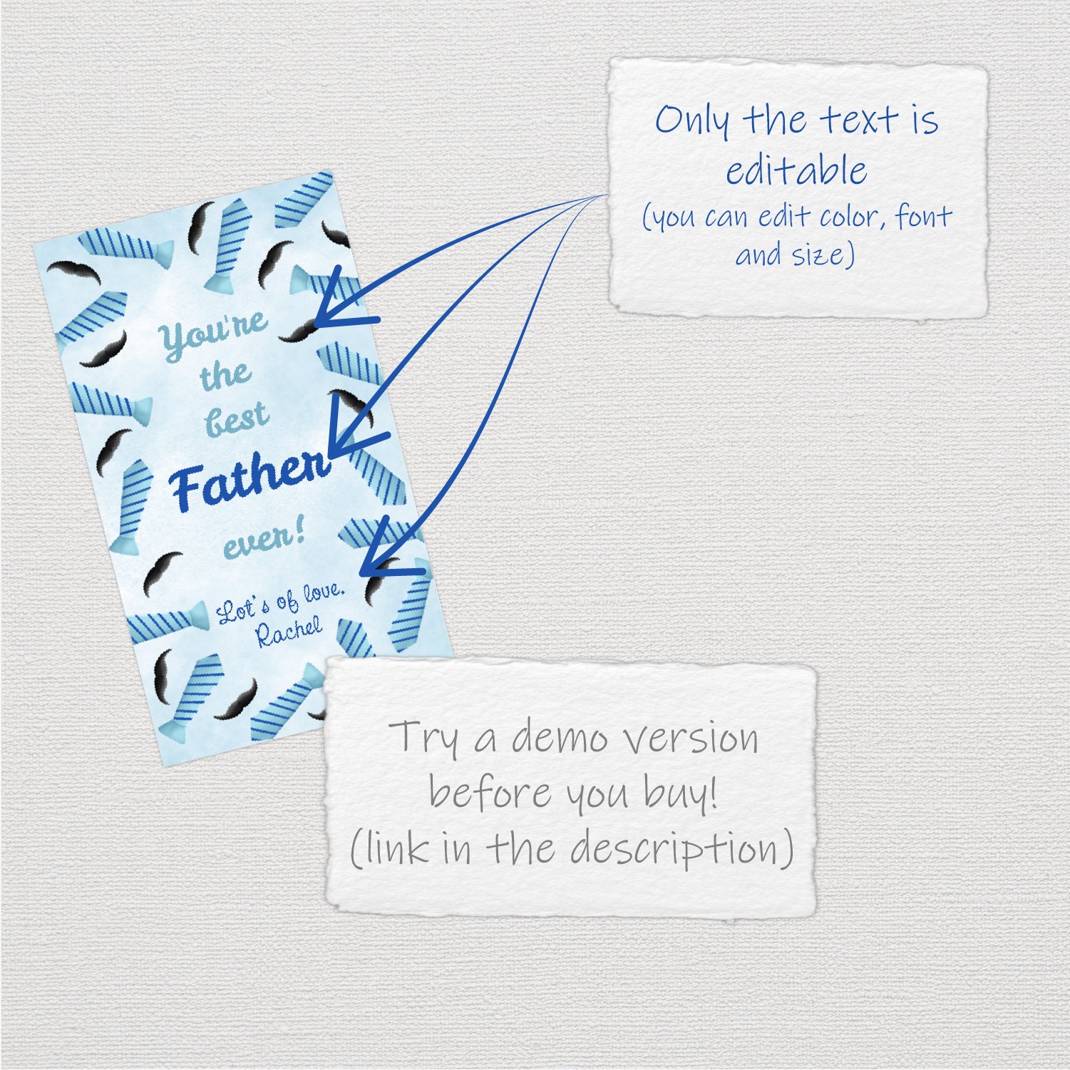Editable Favor Tag for Father's Day Gift, Downloadable and Printable ...