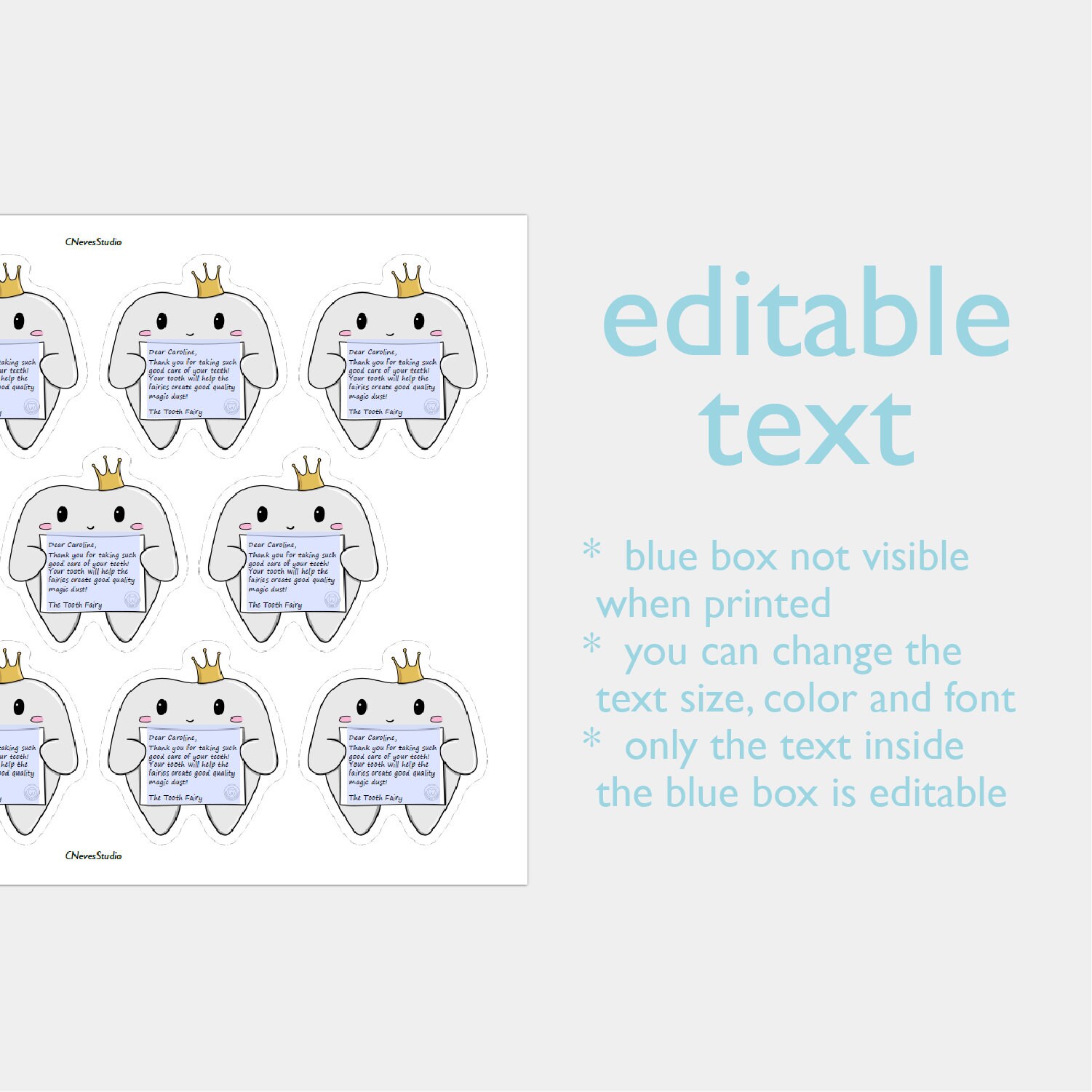 Printable Tooth Fairy Letter for Kid's Teeth Loss, Editable and ...