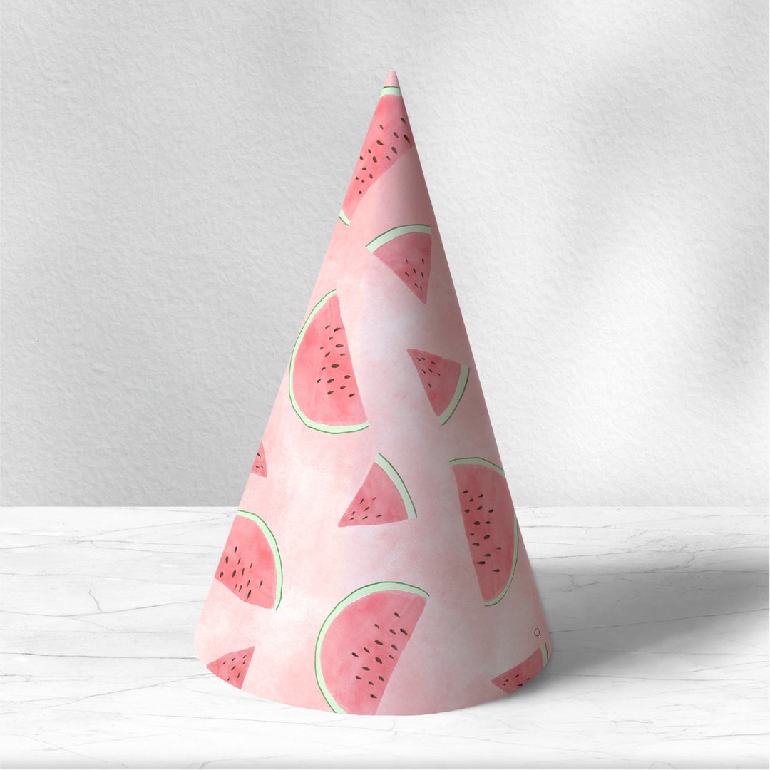Printable Party Hat for a Fun Summer or Spring Party, With Watermelons ...
