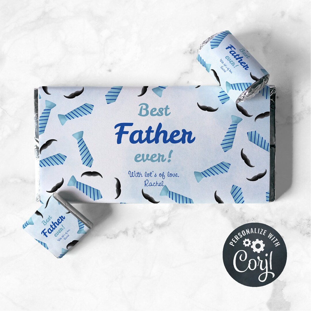 Editable Chocolate Bar Wrapper for Father's Day Gift, Downloadable and ...