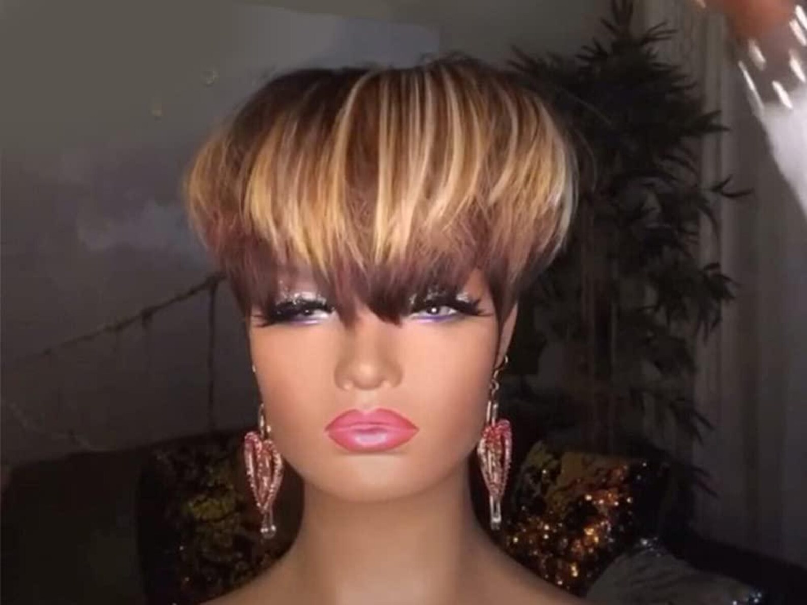 Ombre 1B/33/27 Color Pixie Cut Wig Human Hair Short Bob - Etsy