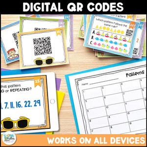 Growing Shrinking and Repeating Patterns Fun Math Task Cards & Scoot ...