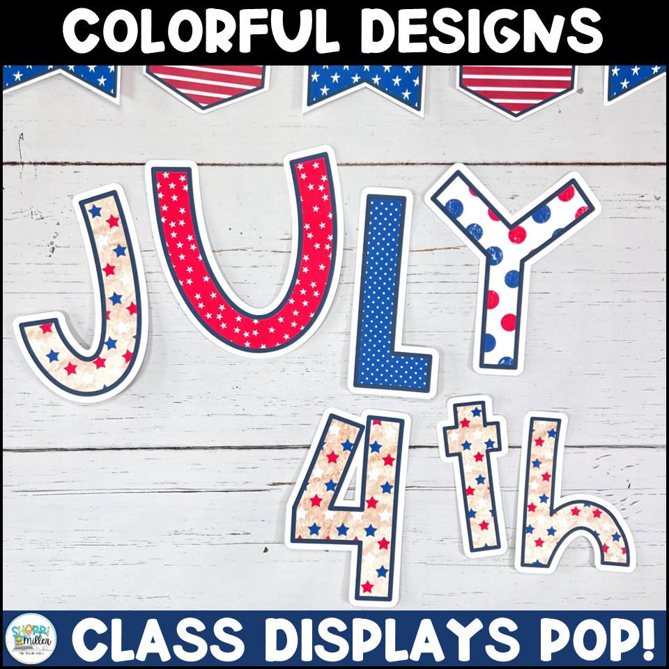 Patriotic Stars Bulletin Board Letters, US History Bulletin Board ...