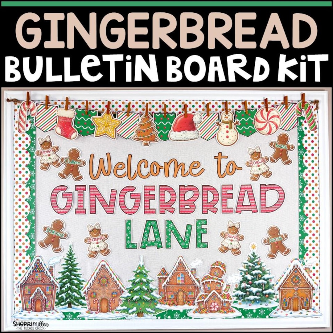 Gingerbread House Bulletin Board Kit and Door Decor, December Bulletin ...