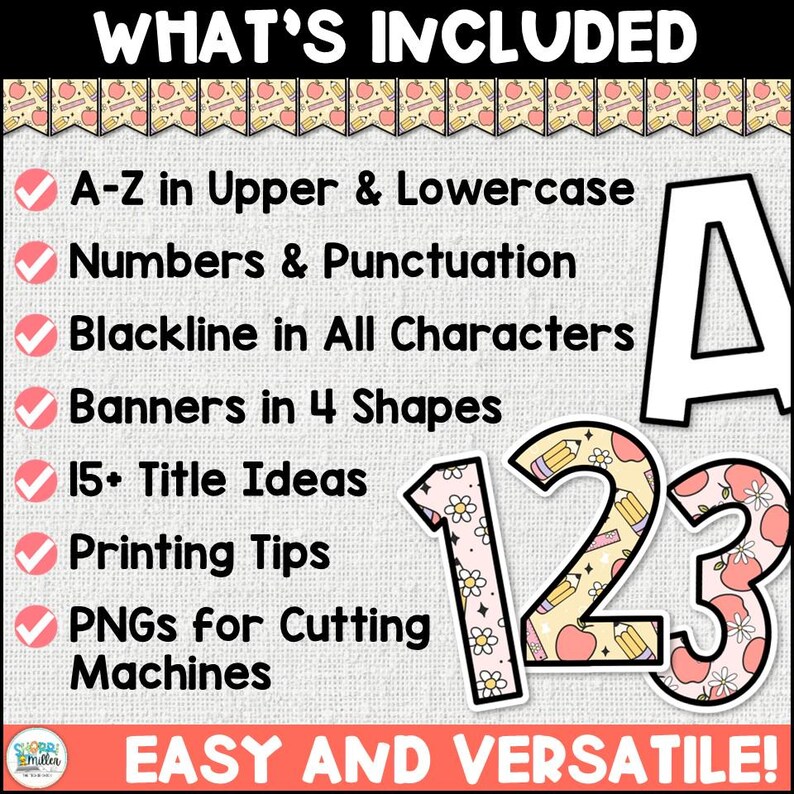 Groovy Back to School Bulletin Board Letters and Ideas, Printable Retro ...