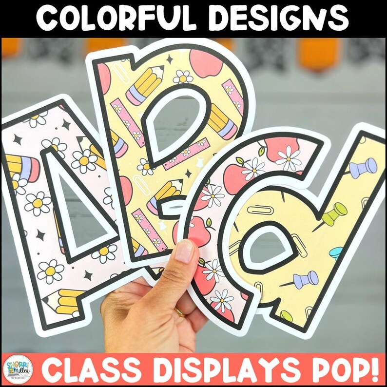 Groovy Back to School Bulletin Board Letters and Ideas, Printable Retro ...
