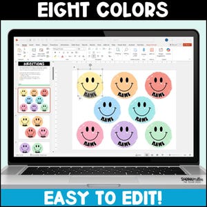 Editable Pastel Crayon Smiley Face Name Tags for Back to School Retro ...