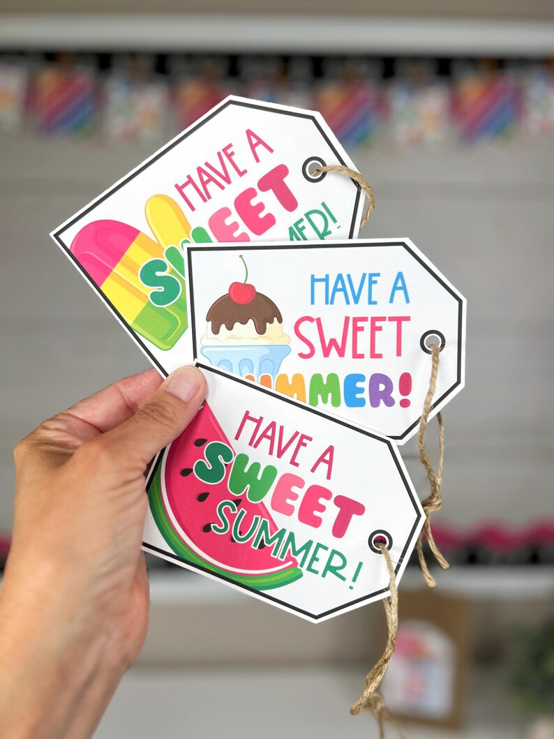 Have a Sweet Summer Gift Tag for End of Year, Watermelon Popsicle & Ice ...