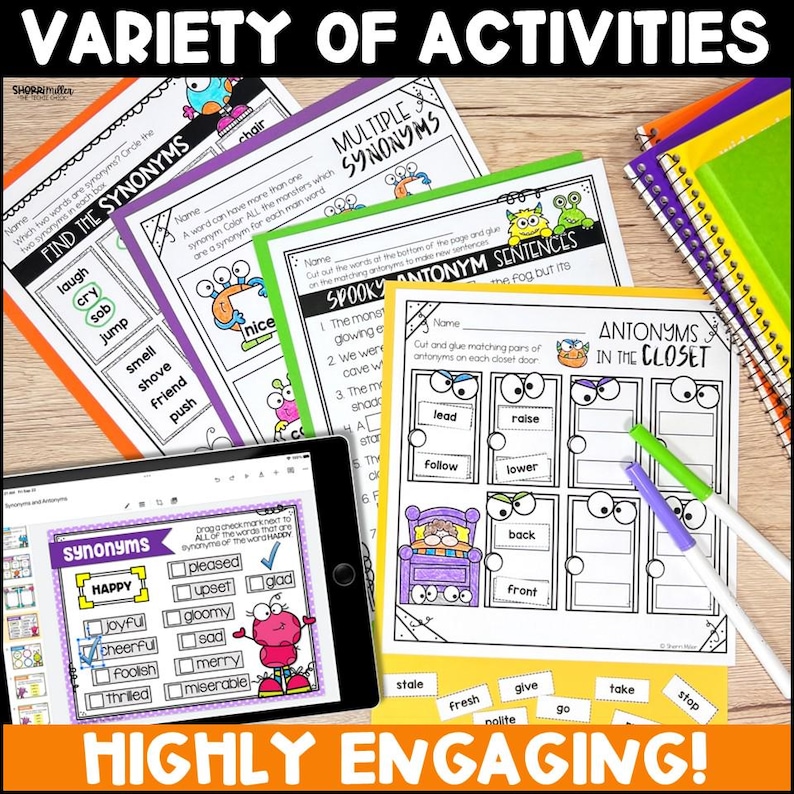 Synonyms and Antonyms Worksheets, 2nd 3rd and 4th Grade and Homeschool ...