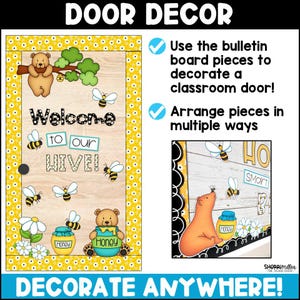 Bee Bulletin Board Kit, Spring Bulletin Board Set and Door Decor Ideas ...