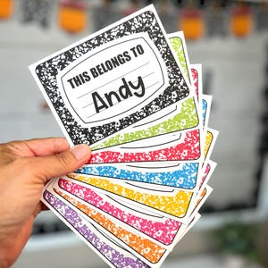 Composition Notebook Editable Name Tags for Classroom Decor Bulletin ...