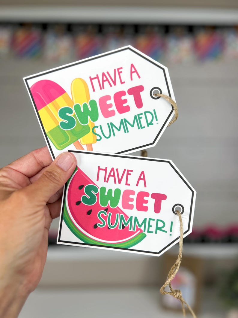 Have a Sweet Summer Gift Tag for End of Year, Watermelon Popsicle & Ice ...