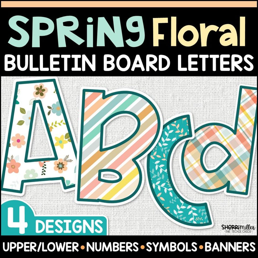 Spring Bulletin Board Letters, Spring Classroom Door Decor, Flower ...