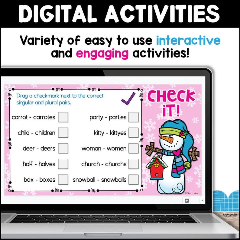 Winter Singular Plural & Irregular Plural Nouns Activities Grammar ...