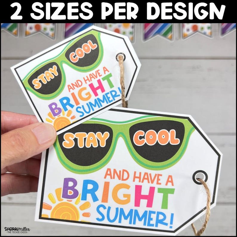 Sunglasses End of Year Gift Tag, Have a Bright Summer, Stay Cool and ...