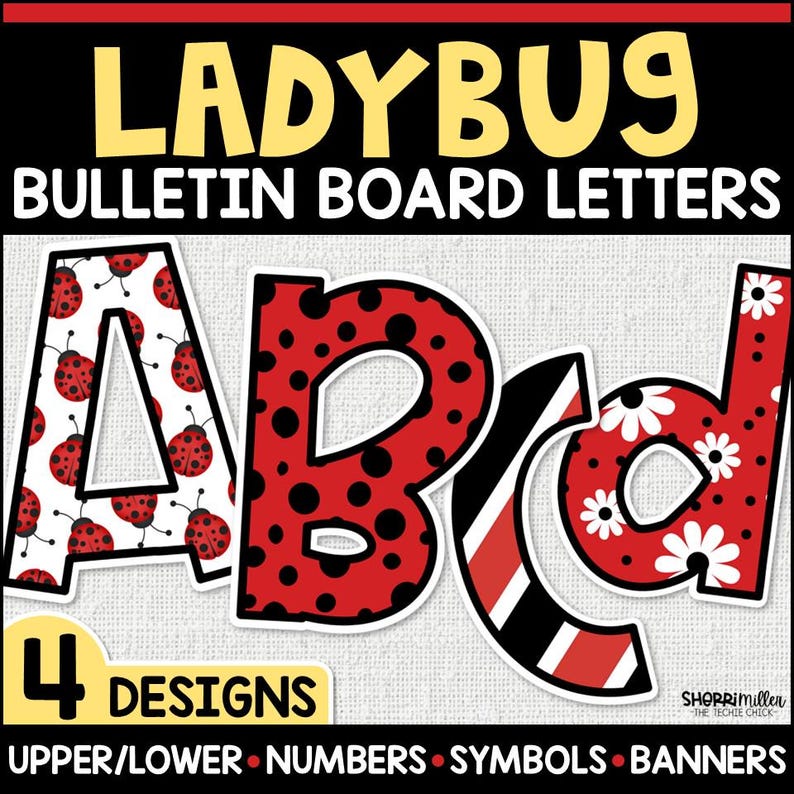 Ladybug Bulletin Board Letters, April & May Bulletin Board Ideas ...