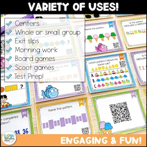 Growing Shrinking and Repeating Patterns Fun Math Task Cards & Scoot ...