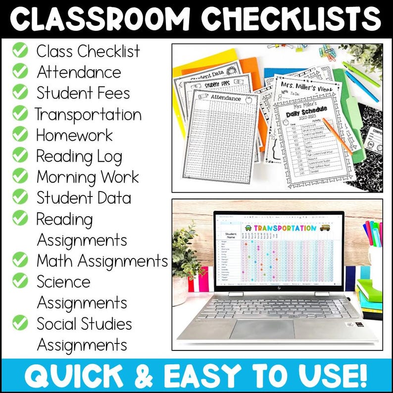 Editable Teacher Planner Back to School Forms for Monthly Teacher ...