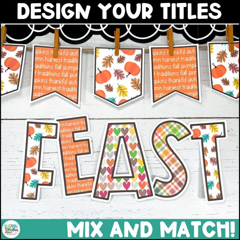 Thanksgiving Bulletin Board Letters Printable Decor, November Fall ...