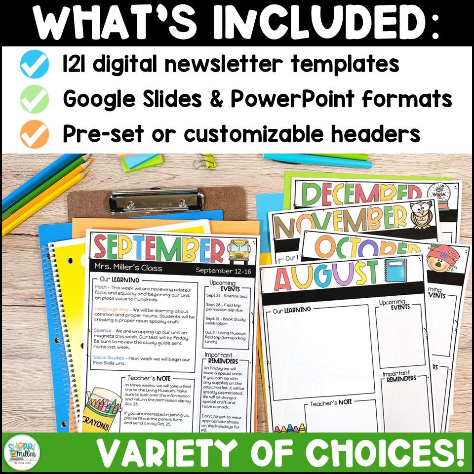 Editable Classroom Newsletter Templates, Weekly or Monthly Newsletters ...