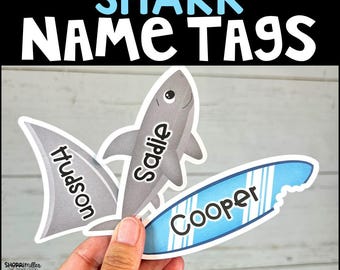 Summer Beach Seashells Editable Name Tags for Bulletin Board, Student ...