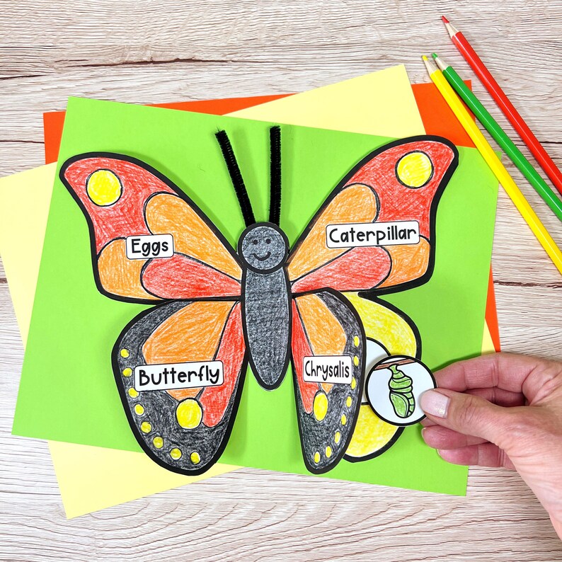 Butterfly Life Cycle Lesson Sequencing Vocabulary Posters Craft Cut and ...