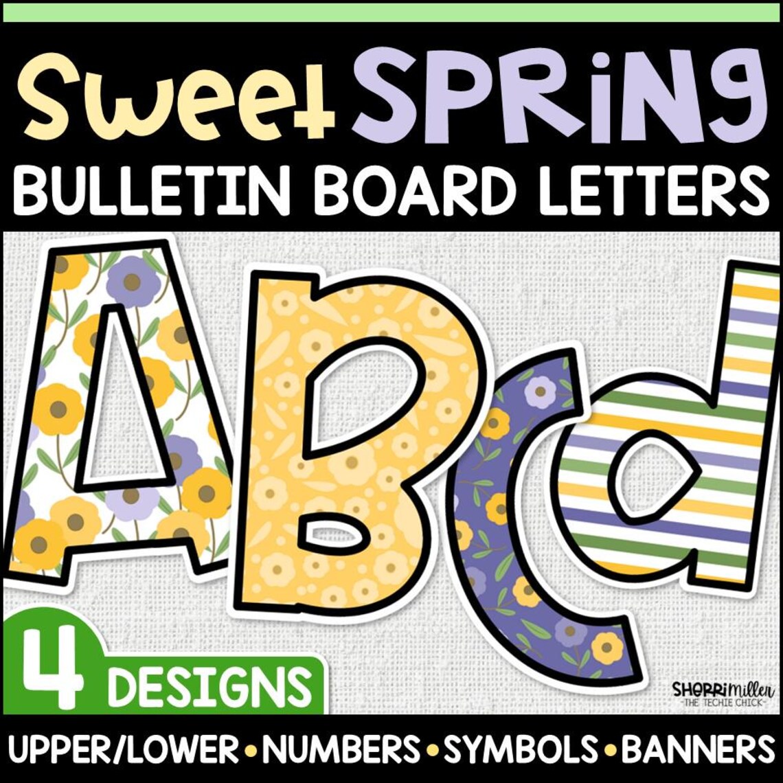 Spring Flowers Bulletin Board Letters, April Bulletin Board Ideas ...