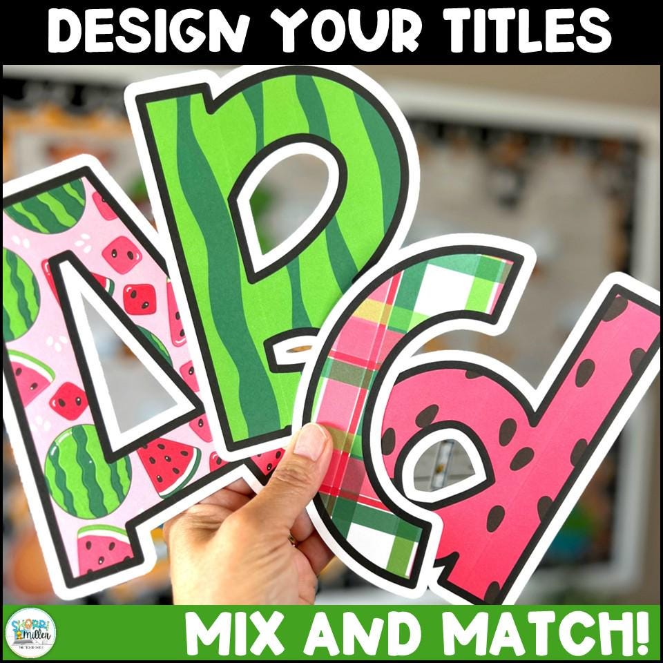 Sweet Watermelon Summer Bulletin Board Letters, End of Year Bulletin ...