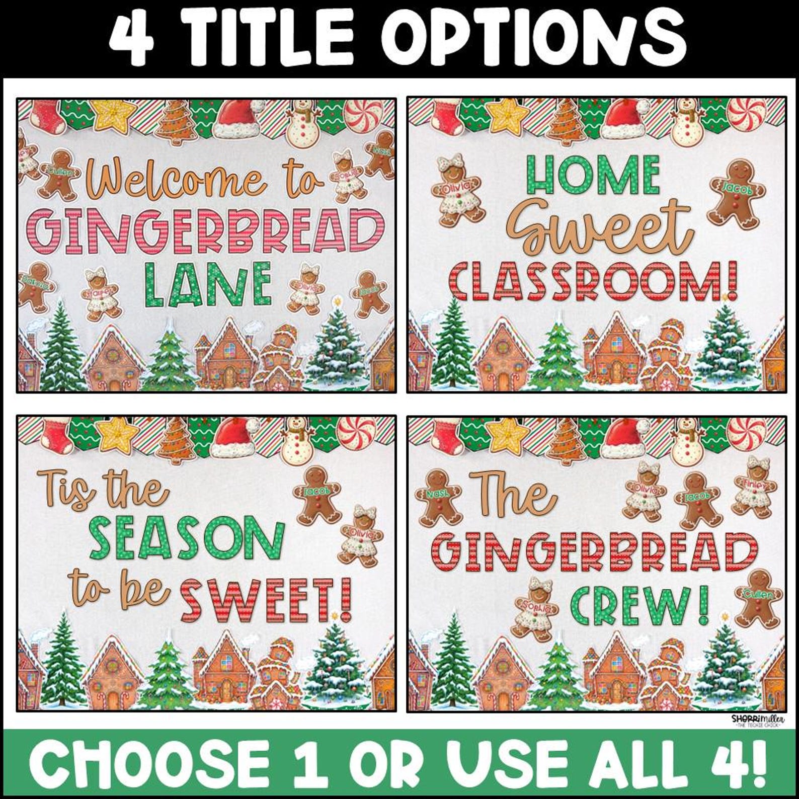 Gingerbread House Bulletin Board Kit and Door Decor, December Bulletin ...