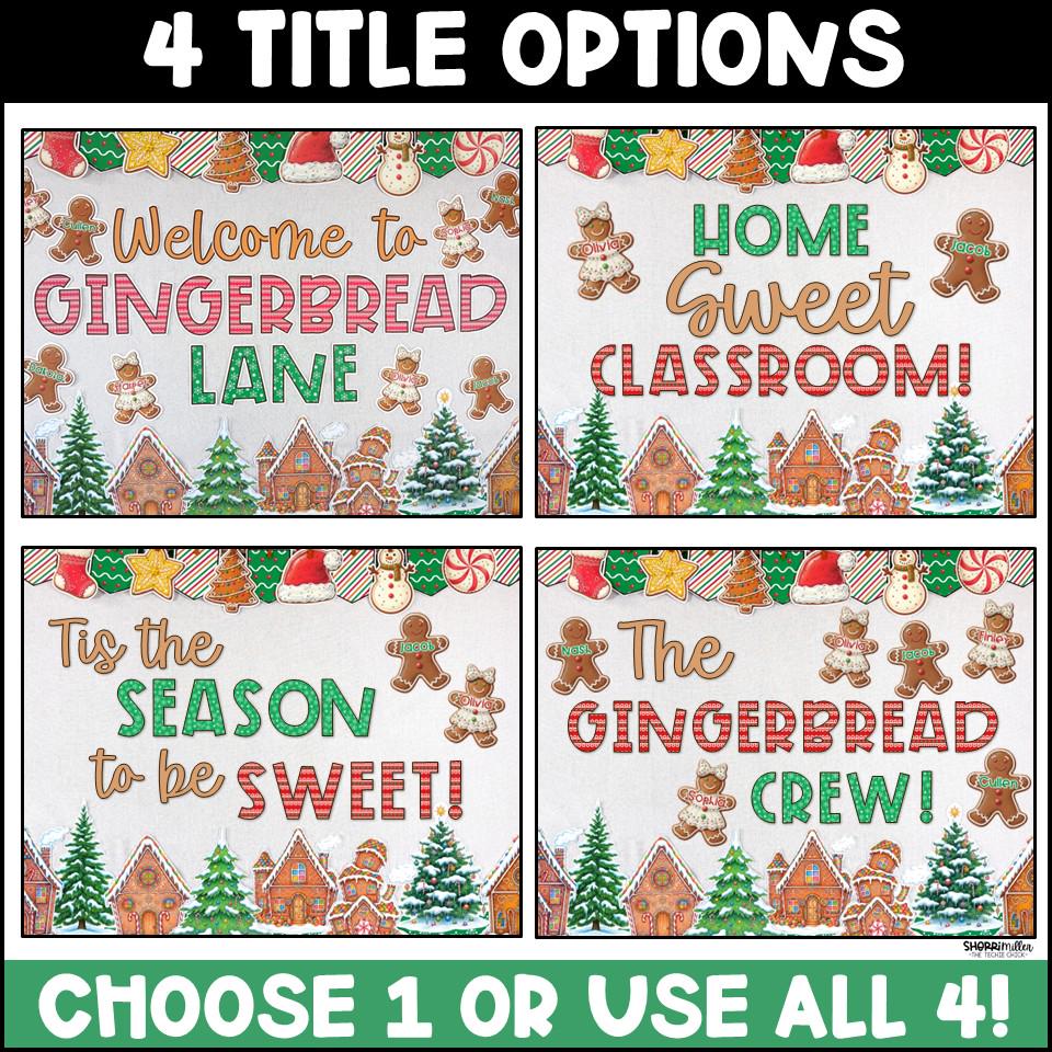 Gingerbread House Bulletin Board Kit and Door Decor, December Bulletin ...