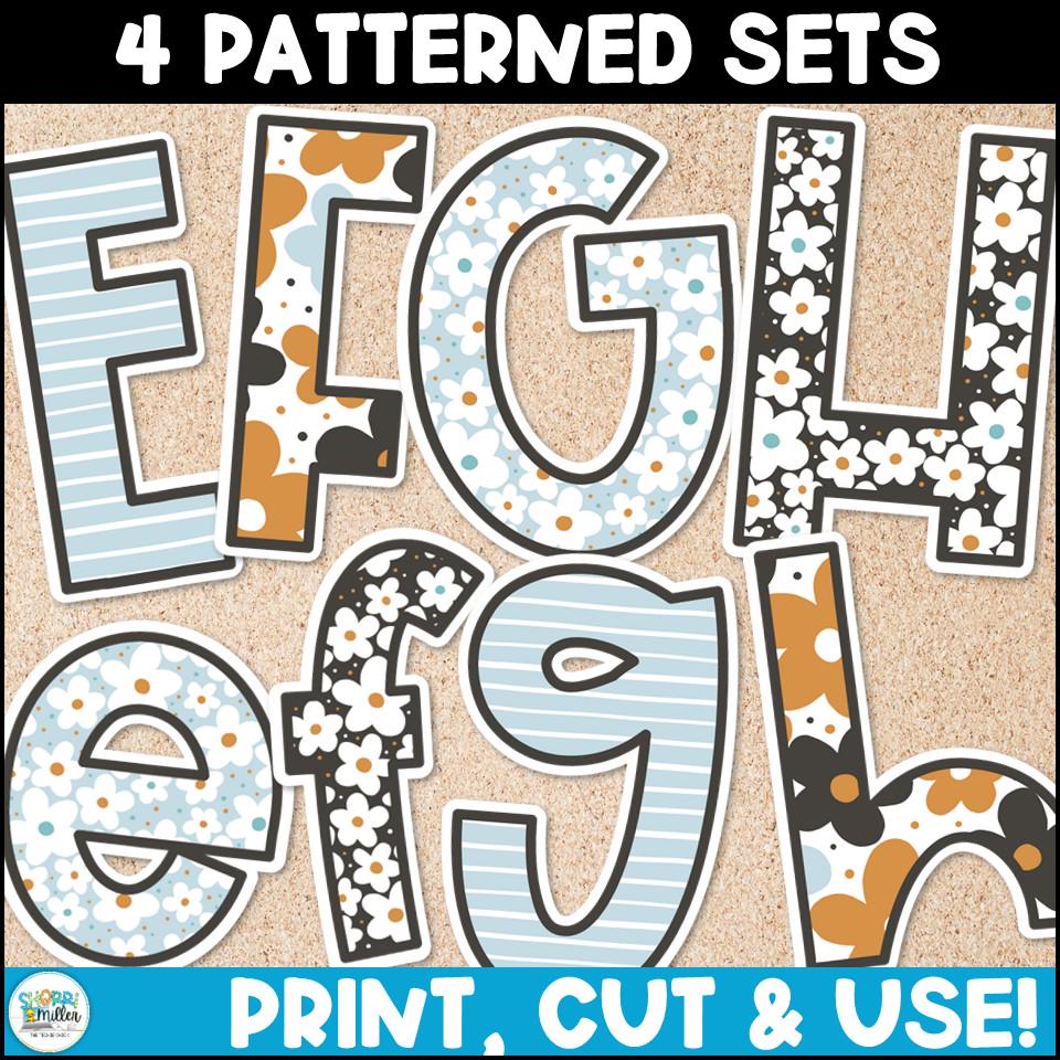 Spring Bulletin Board Letters, April Classroom Door Decor, Floral ...