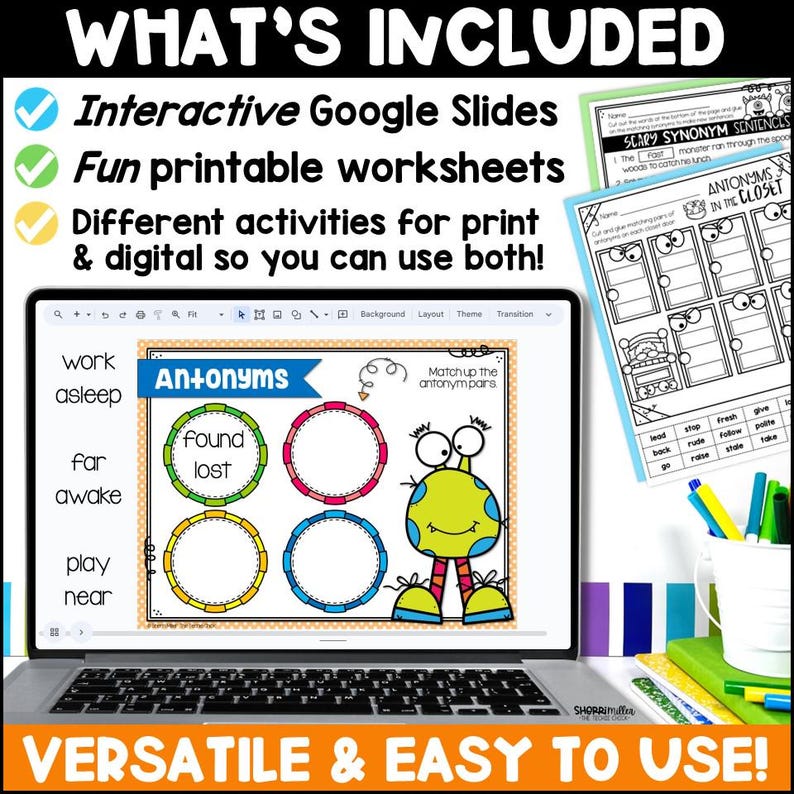 Synonyms and Antonyms Worksheets, 2nd 3rd and 4th Grade and Homeschool ...