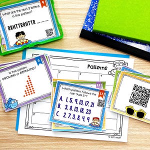 Growing Shrinking and Repeating Patterns Fun Math Task Cards & Scoot ...