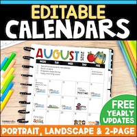 Calm Retro Theme Editable Flip Calendar HAZY DAISY Classroom Decor by ...