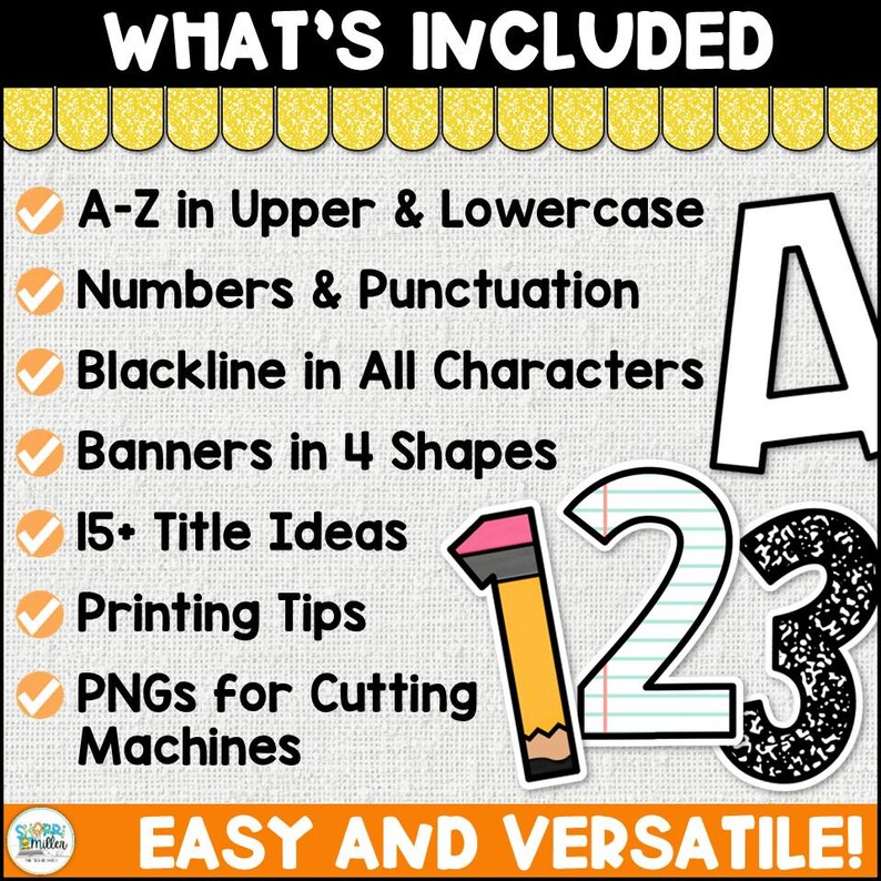 Back to School Supplies Bulletin Board Letters and Ideas, Printable ...
