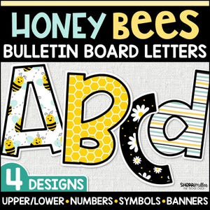 Honey Bee Bulletin Board Letters Set, Bulletin Board Ideas, Spring ...