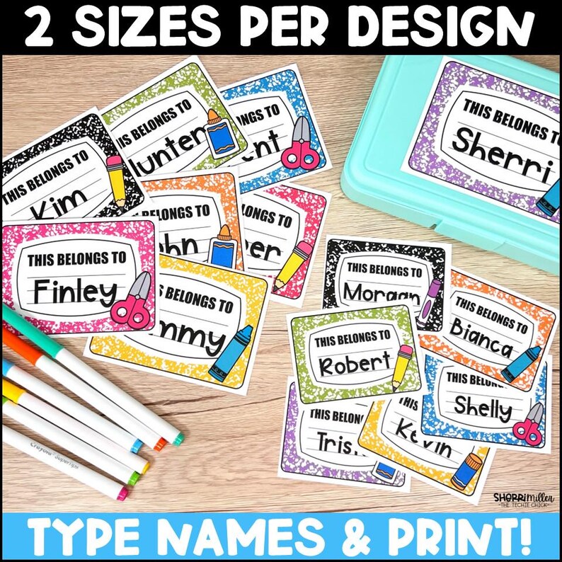 Editable Composition Notebook Name Tags for Back to School Classroom ...