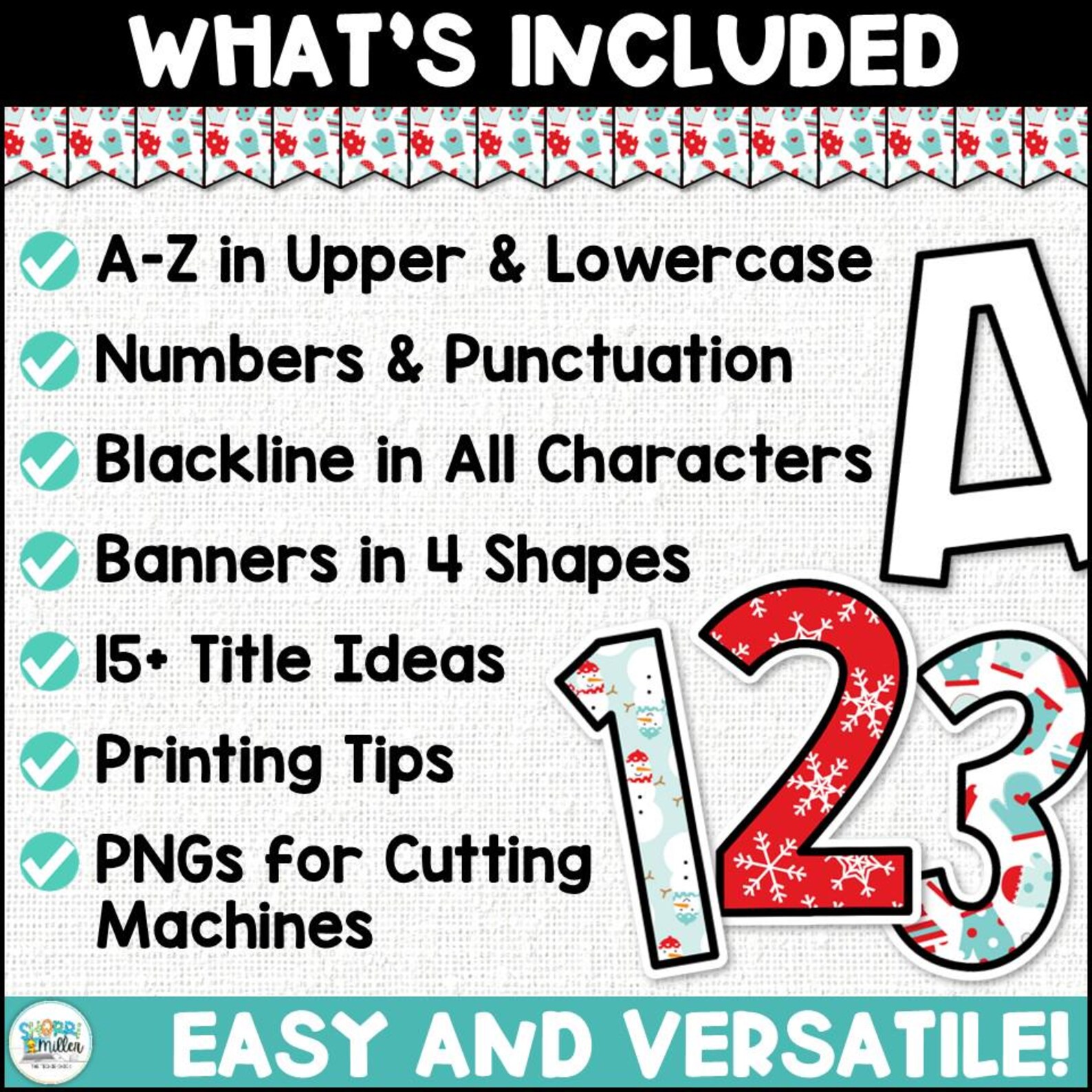 Winter Bulletin Board Letters Numbers Banners & Ideas, Christmas ...