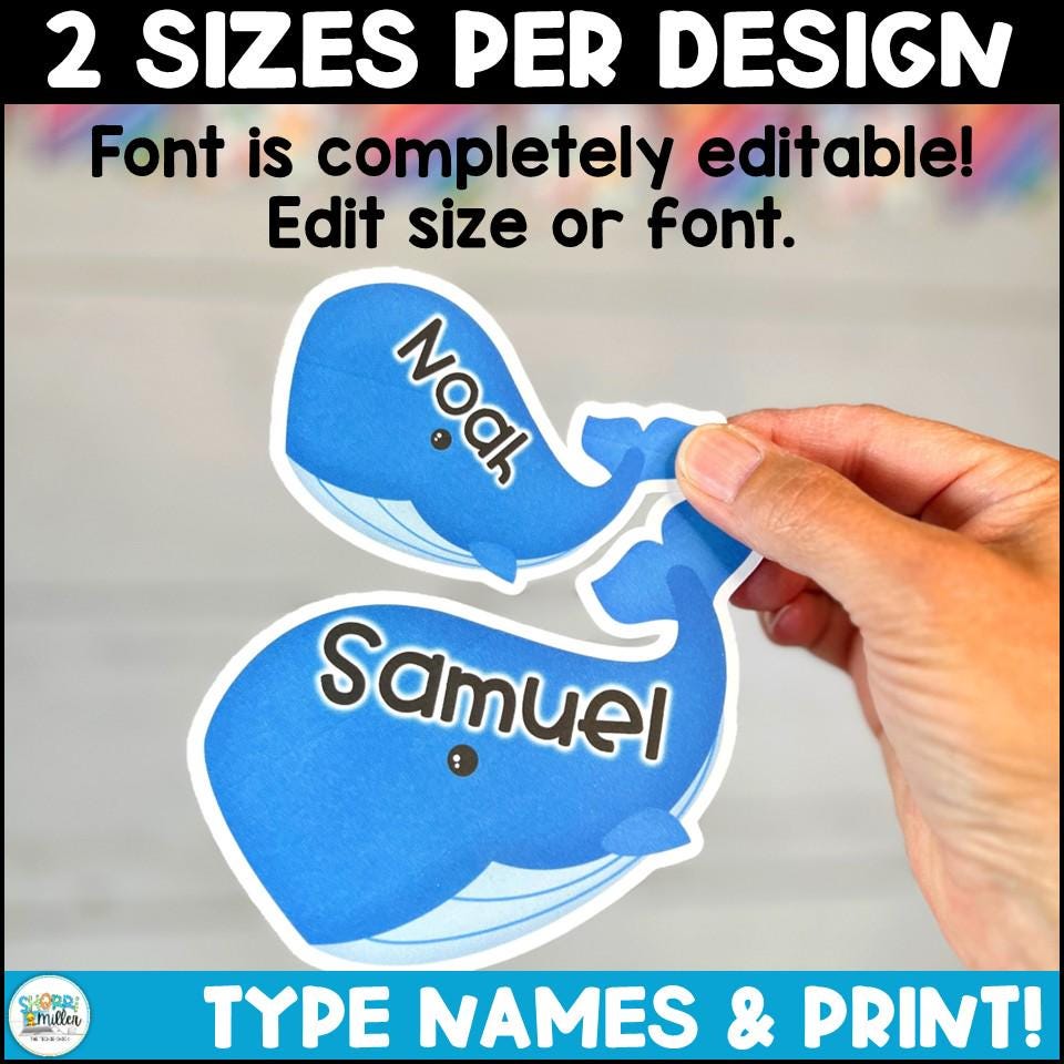 Under the Sea Editable Name Tags for Summer Ocean Bulletin Board ...