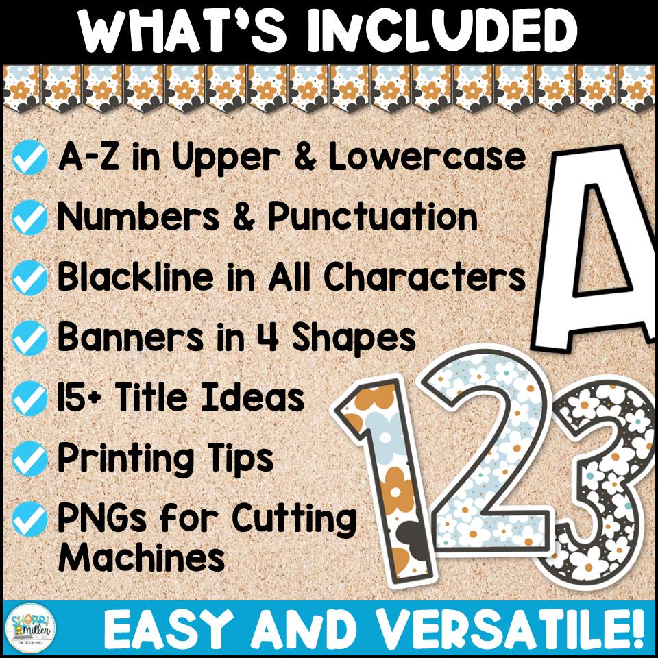 Spring Bulletin Board Letters, April Classroom Door Decor, Floral ...