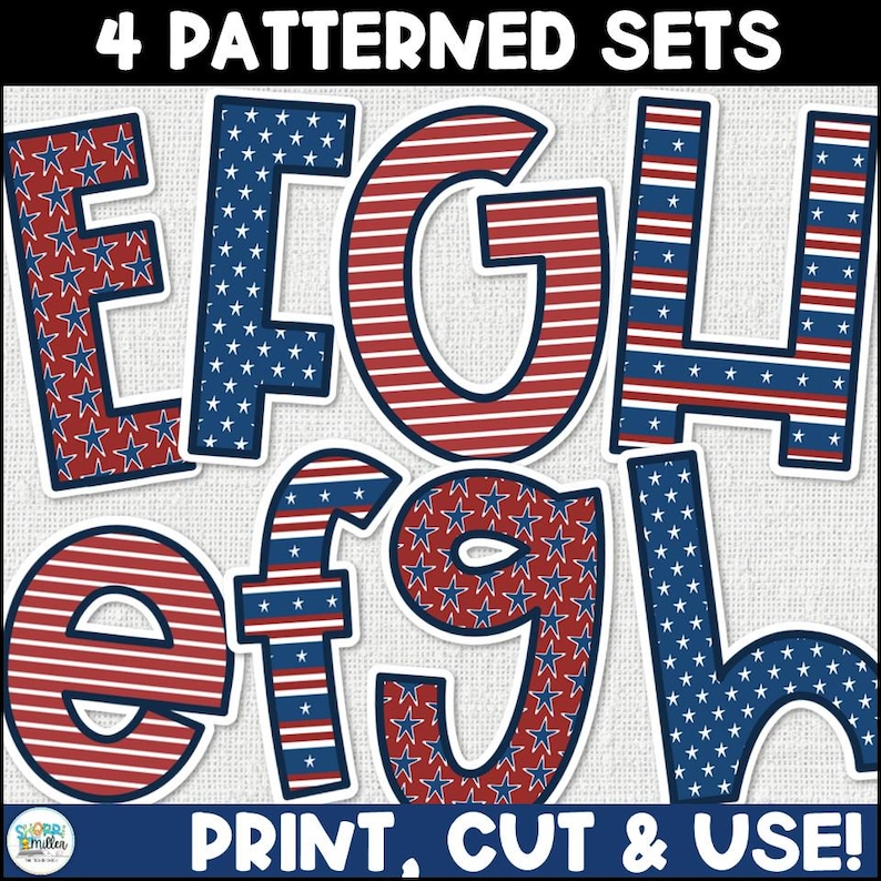 Stars and Stripes Bulletin Board Letters, US History Bulletin Board ...