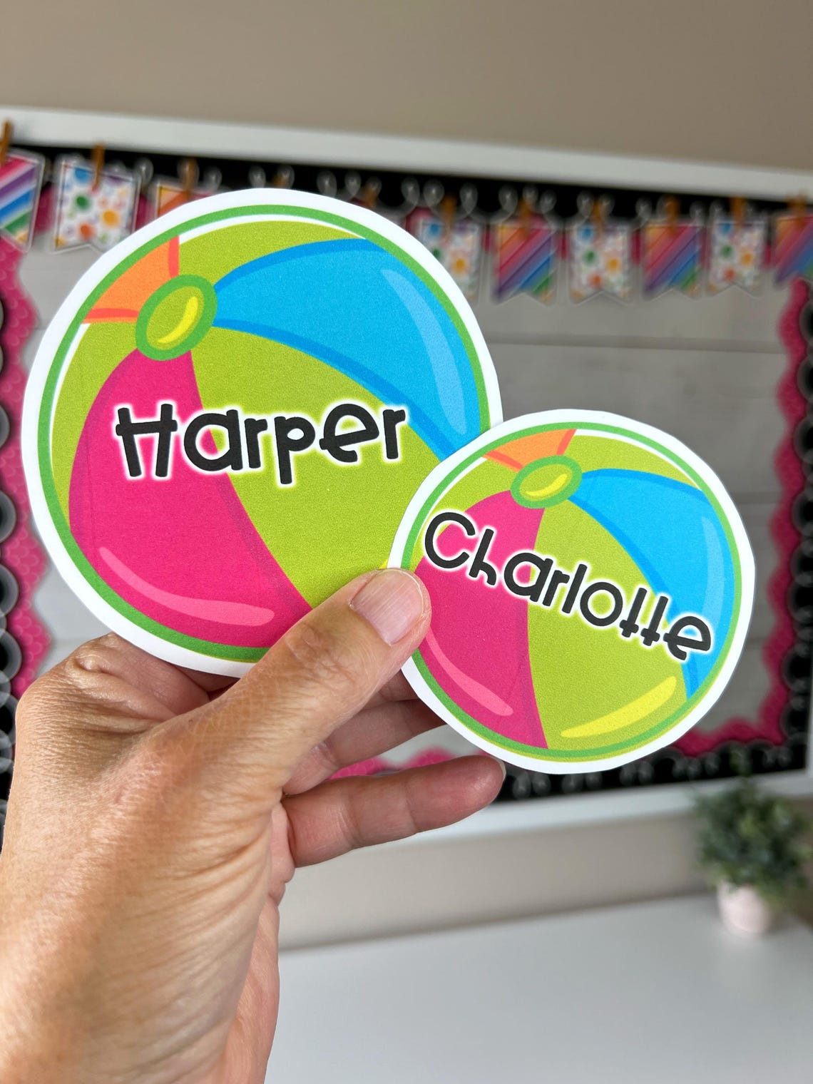 Summer Pool Editable Name Tags for Bulletin Board, Student Desk, Cubby ...